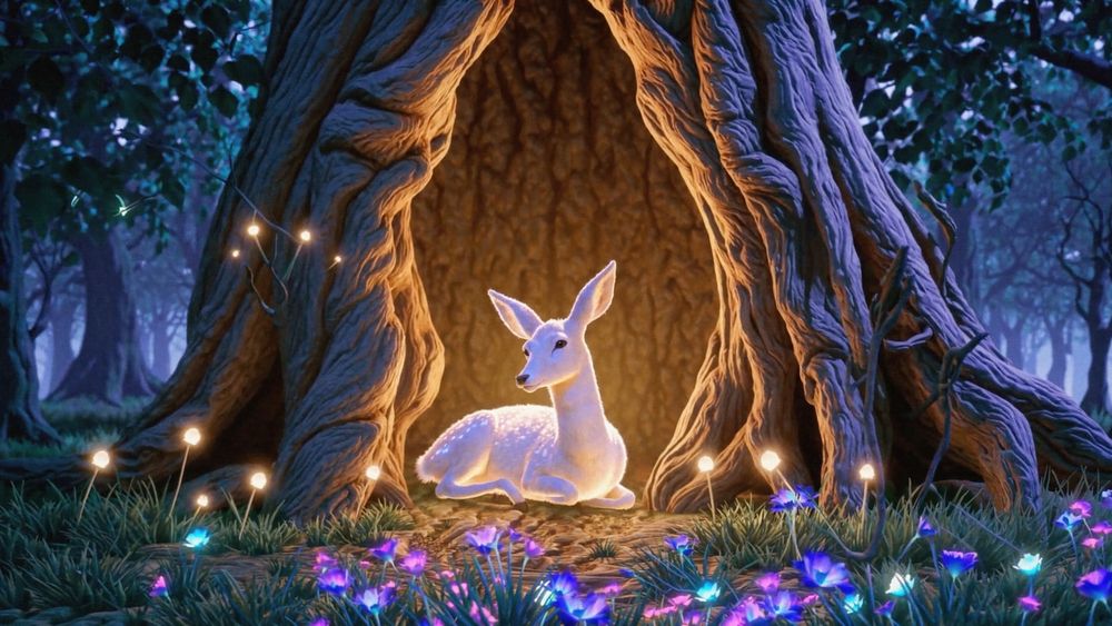Enchanted deer in magical forest | Free Photo Illustration - rawpixel