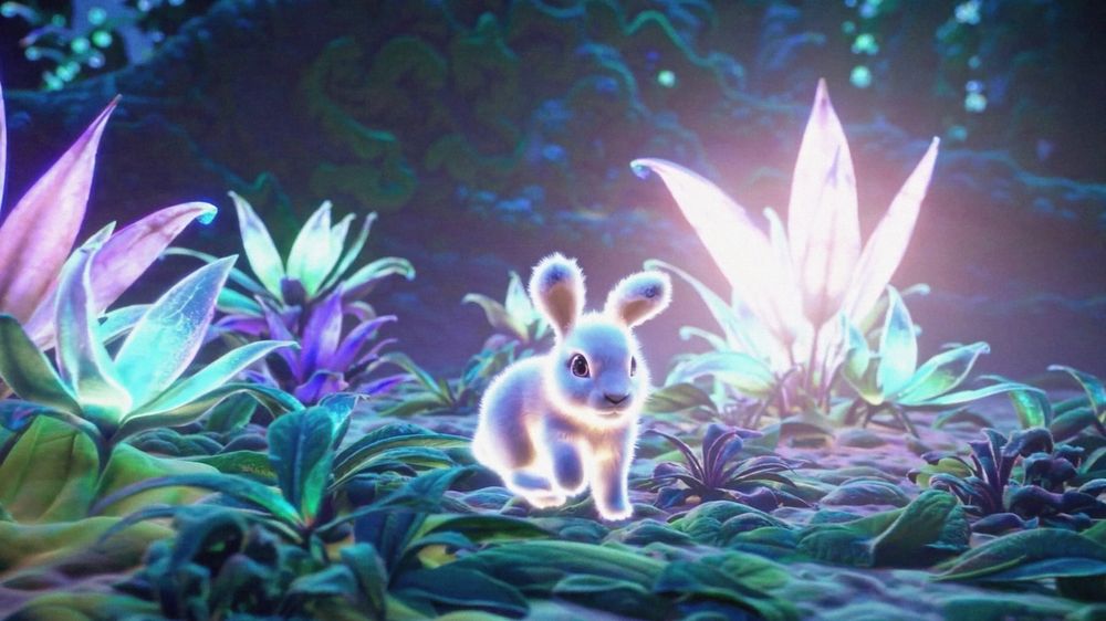 Enchanted glowing rabbit forest | Free Photo Illustration - rawpixel