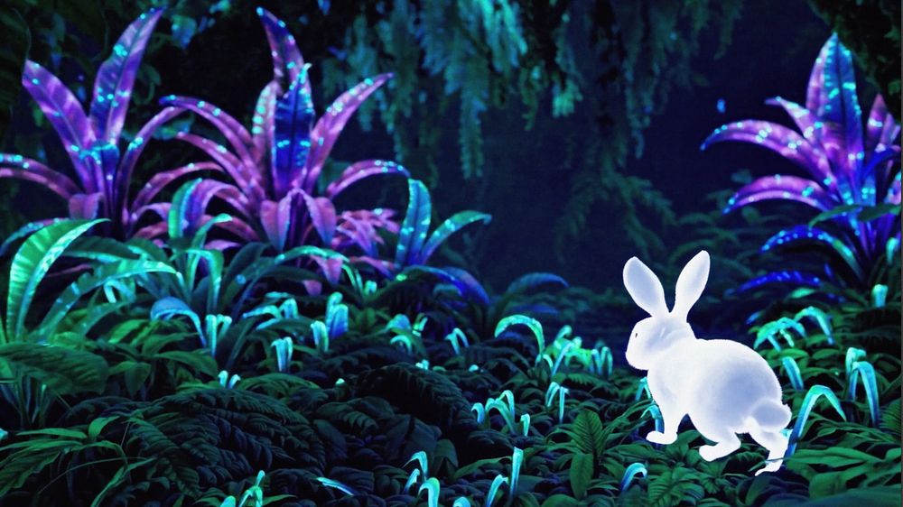 Glowing rabbit in mystical forest | Free Photo Illustration - rawpixel