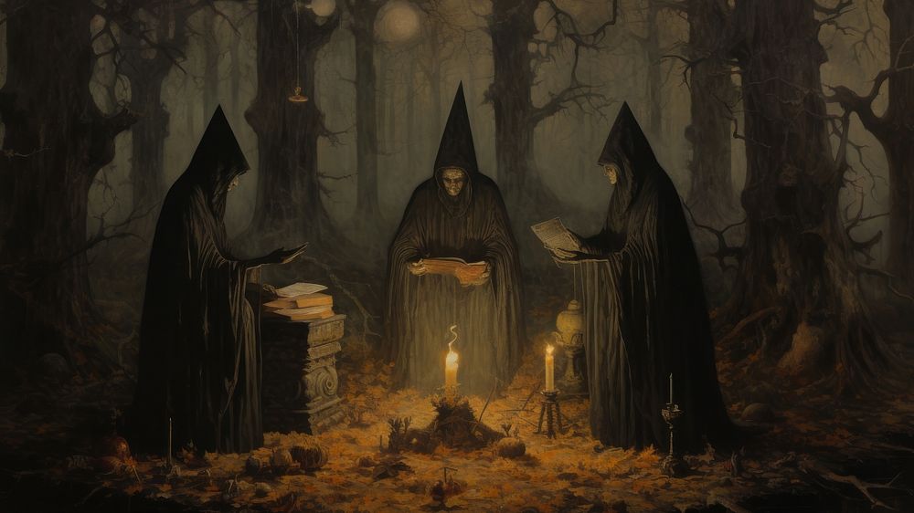 Mystical forest ritual scene, desktop | Free Photo Illustration - rawpixel
