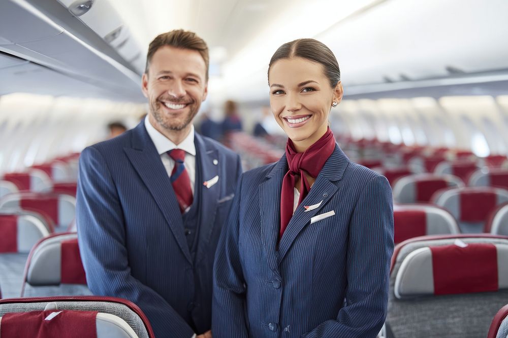 professional male female airline cabin | Free Photo - rawpixel