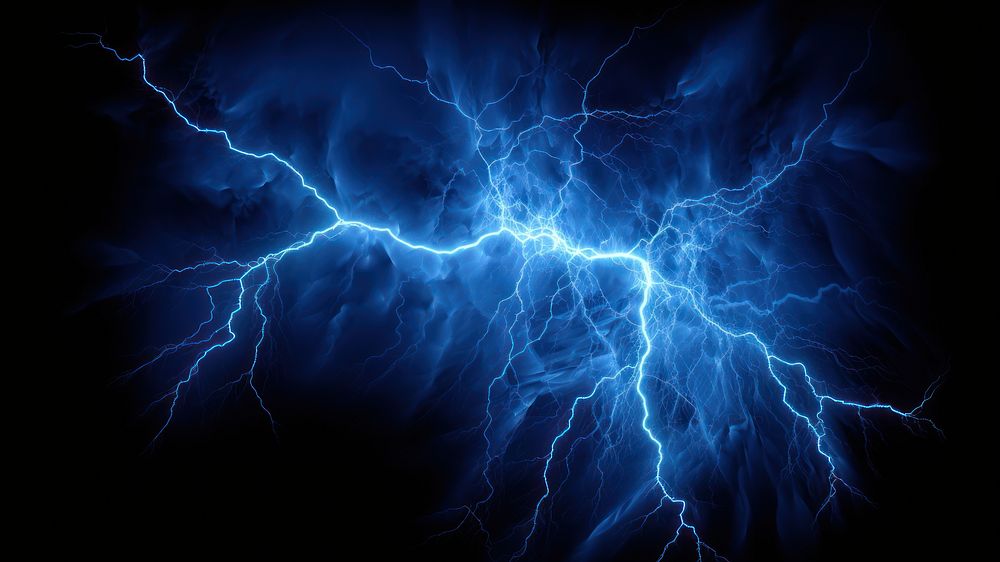 Electric blue lightning energy wallpaper | Free Photo Illustration ...