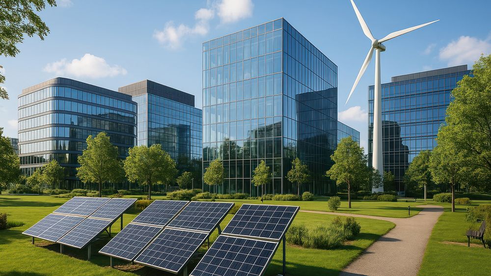 Sustainable energy modern architecture, desktop | Free Photo - rawpixel