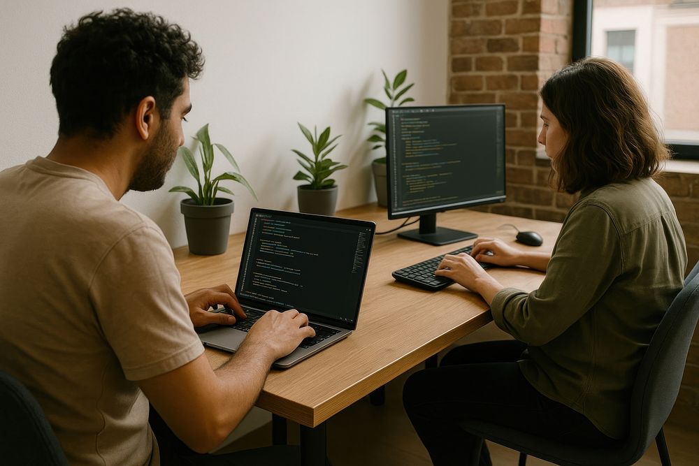 Developers coding in modern workspace | Premium Photo - rawpixel