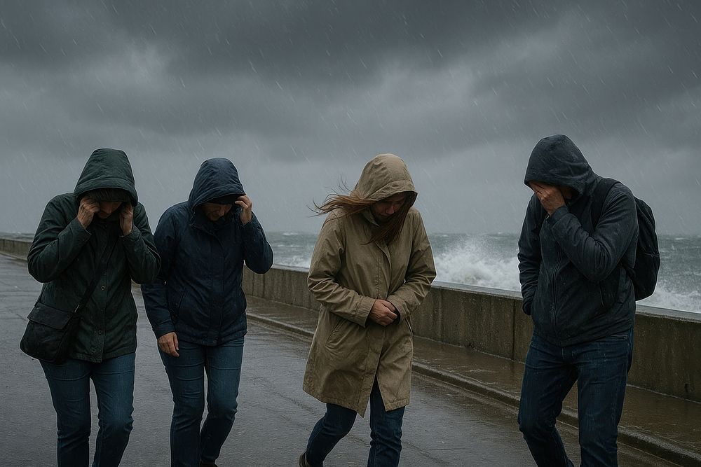People walking during storm | Free Photo - rawpixel