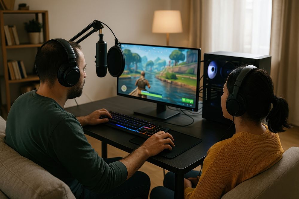Couple gaming session together | Free Photo - rawpixel
