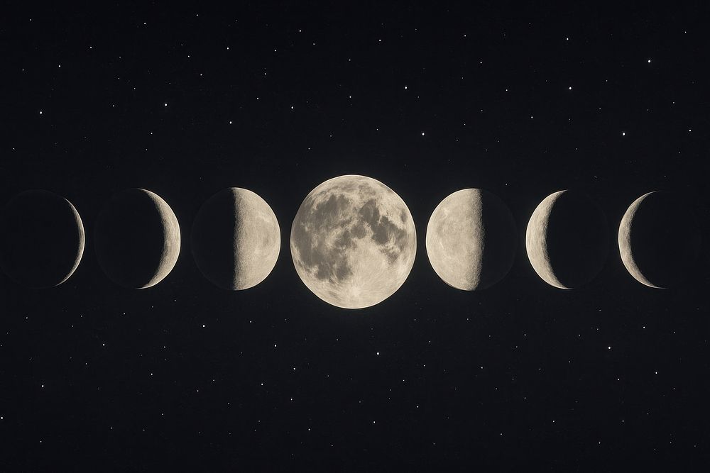 Phases of the moon aligned | Free Photo - rawpixel