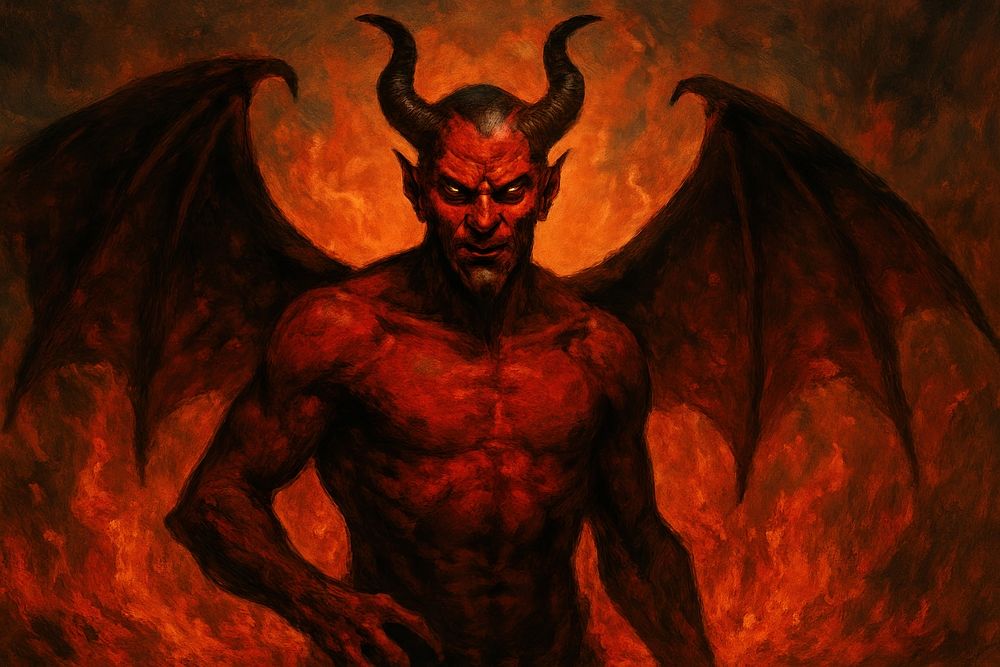 Fiery demon with wings illustration | Free Photo Illustration - rawpixel