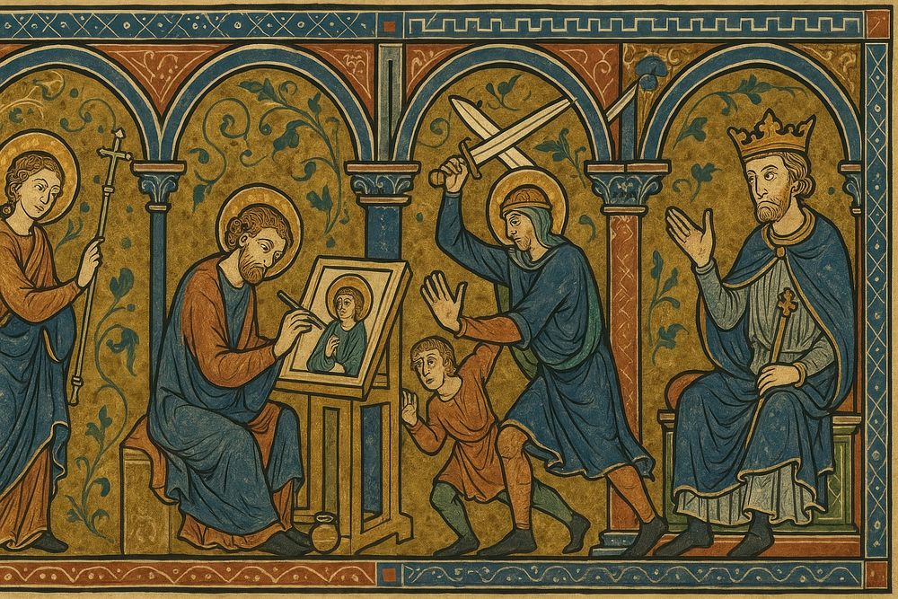 Medieval religious manuscript illustration | Free Photo Illustration ...