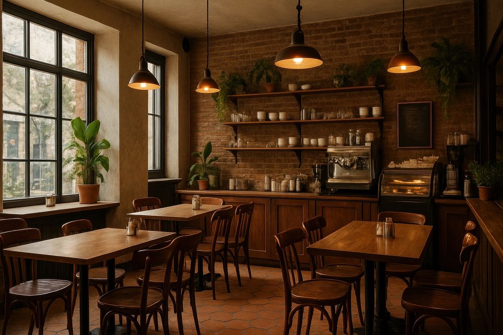 Cozy rustic cafe interior design | Free Photo - rawpixel