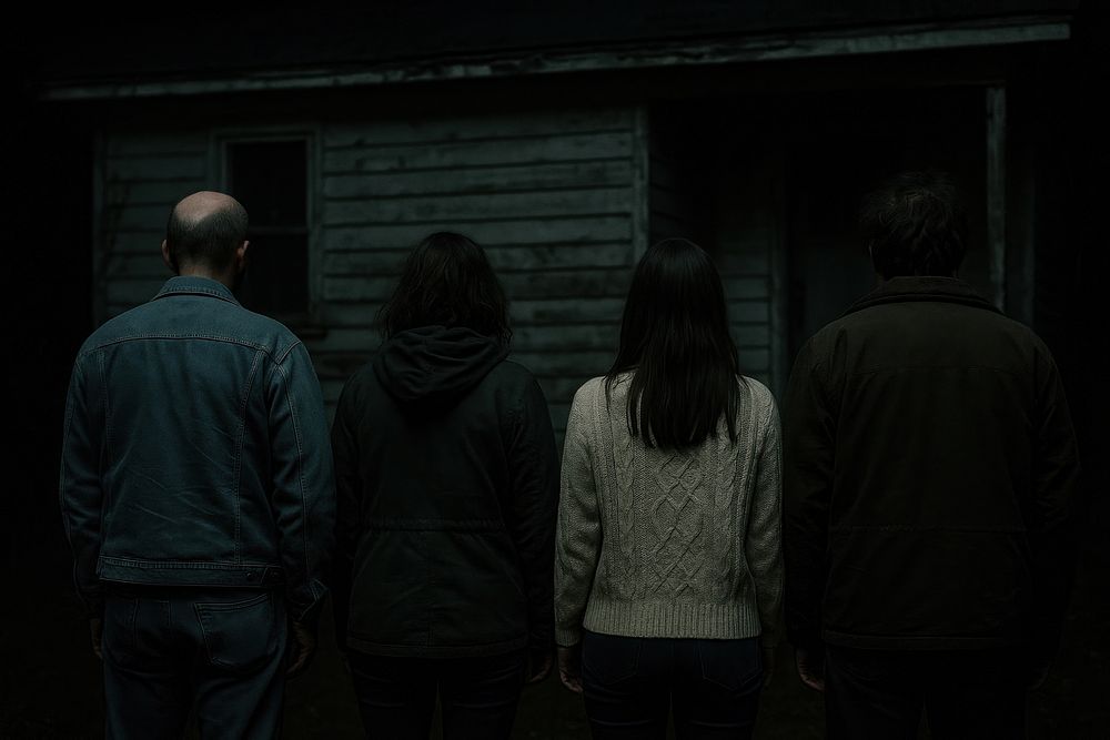 Mysterious group outside dark house | Free Photo - rawpixel