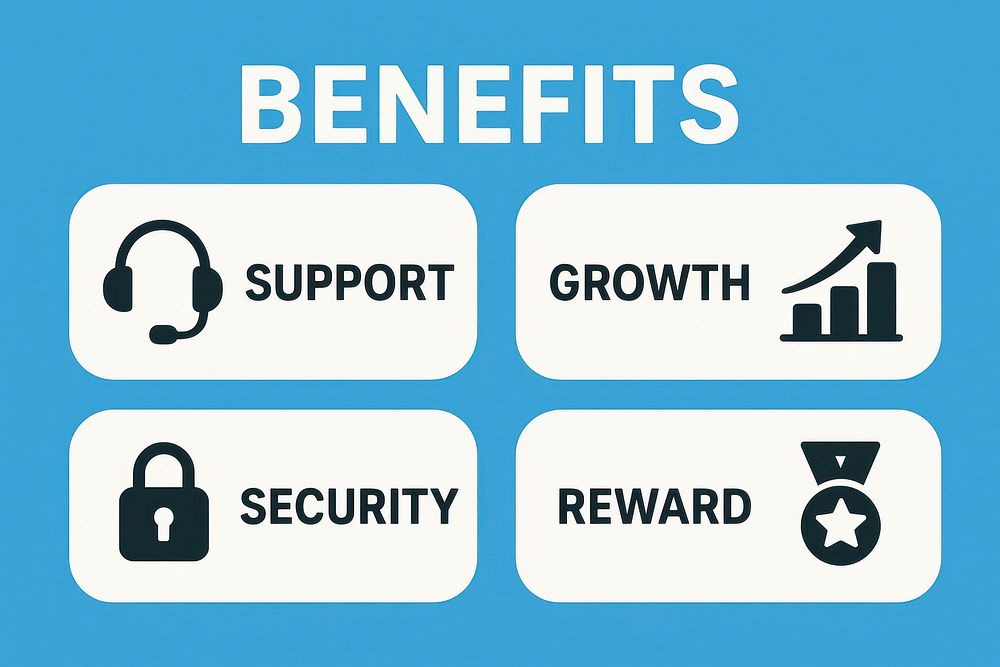 Benefits illustration with icons | Free Photo Illustration - rawpixel