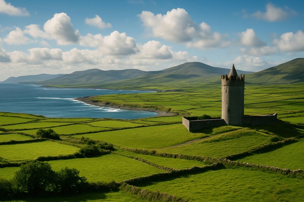 Scenic Irish countryside castle landscape | Free Photo - rawpixel