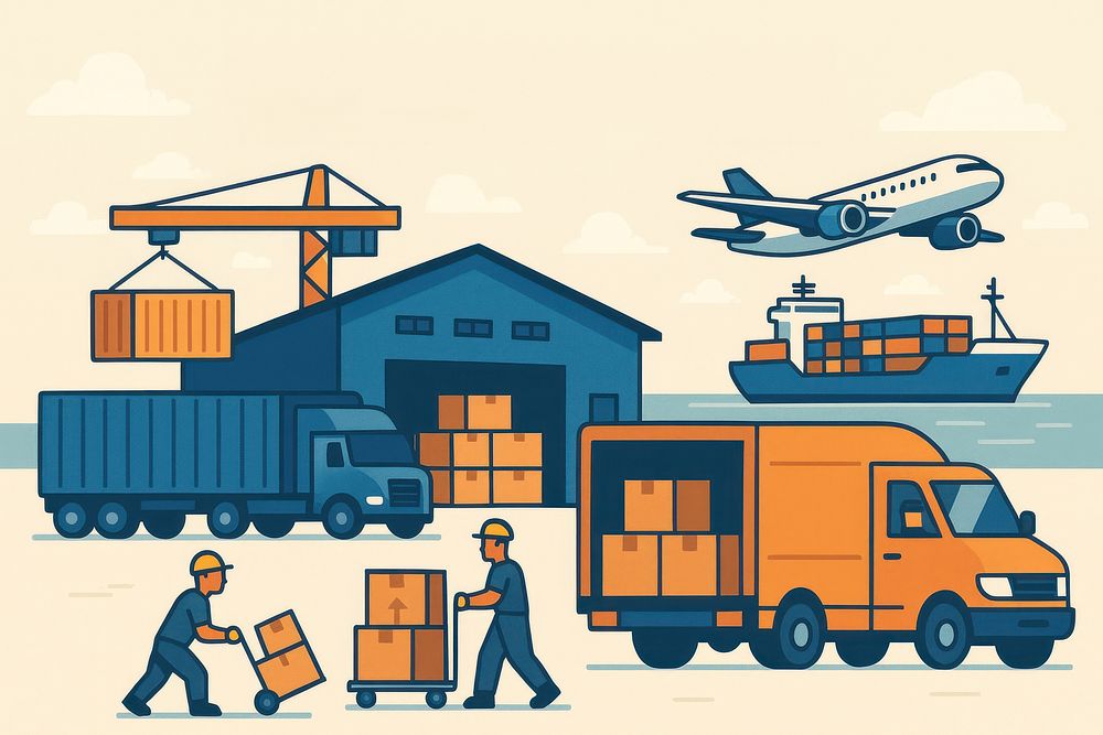 Logistics transportation shipping illustration | Free Photo ...
