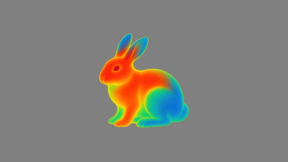 Colorful thermal rabbit silhouette | Free Photo - rawpixel