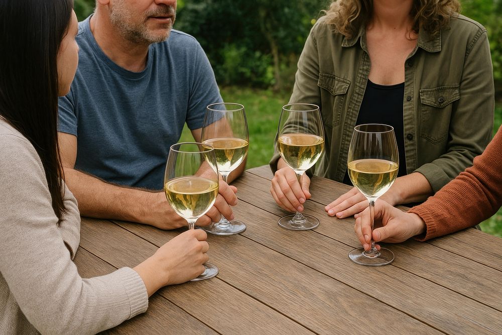 Friends enjoying wine outdoors together | Premium Photo - rawpixel