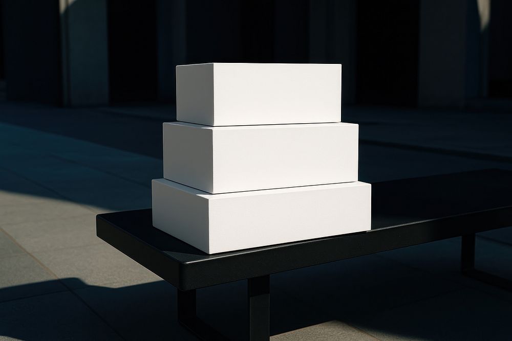 Minimalist stacked white boxes | Free Photo - rawpixel