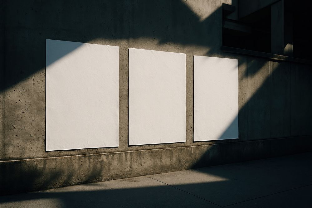 Blank posters on concrete wall | Free Photo - rawpixel