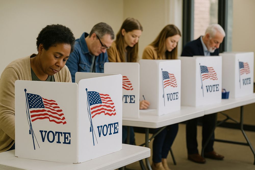 People voting in election booths | Free Photo - rawpixel