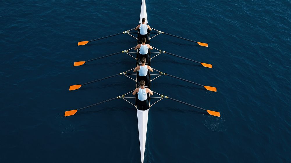 Team rowing water, desktop wallpaper | Free Photo - rawpixel