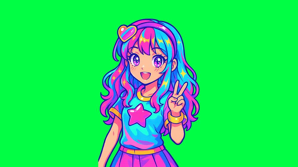 Colorful anime character illustration | Free Photo - rawpixel