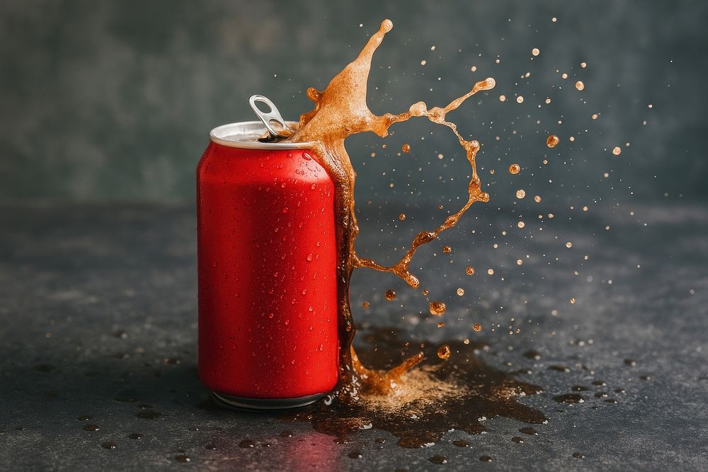 Soda splash with red can | Free Photo - rawpixel