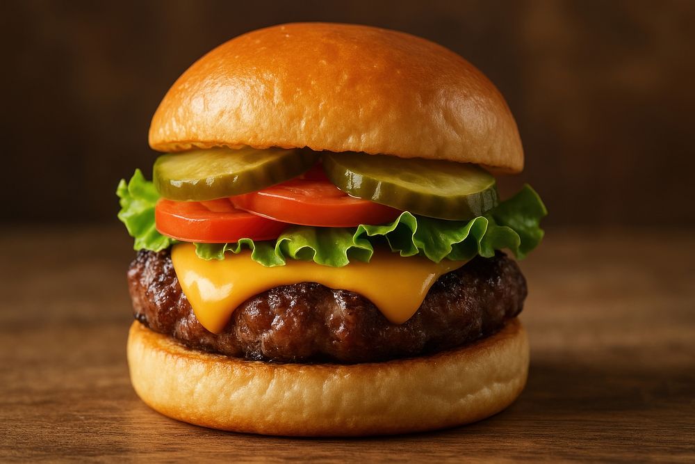 Juicy cheeseburger with fresh toppings | Free Photo - rawpixel