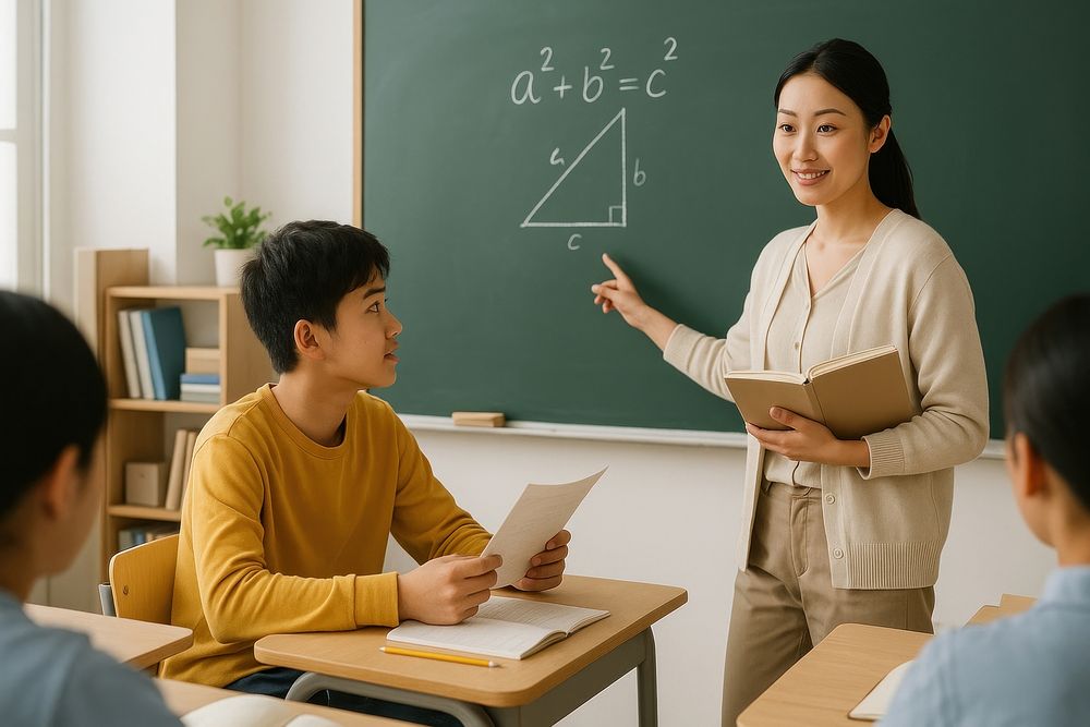 Teacher explaining geometry to students | Free Photo - rawpixel