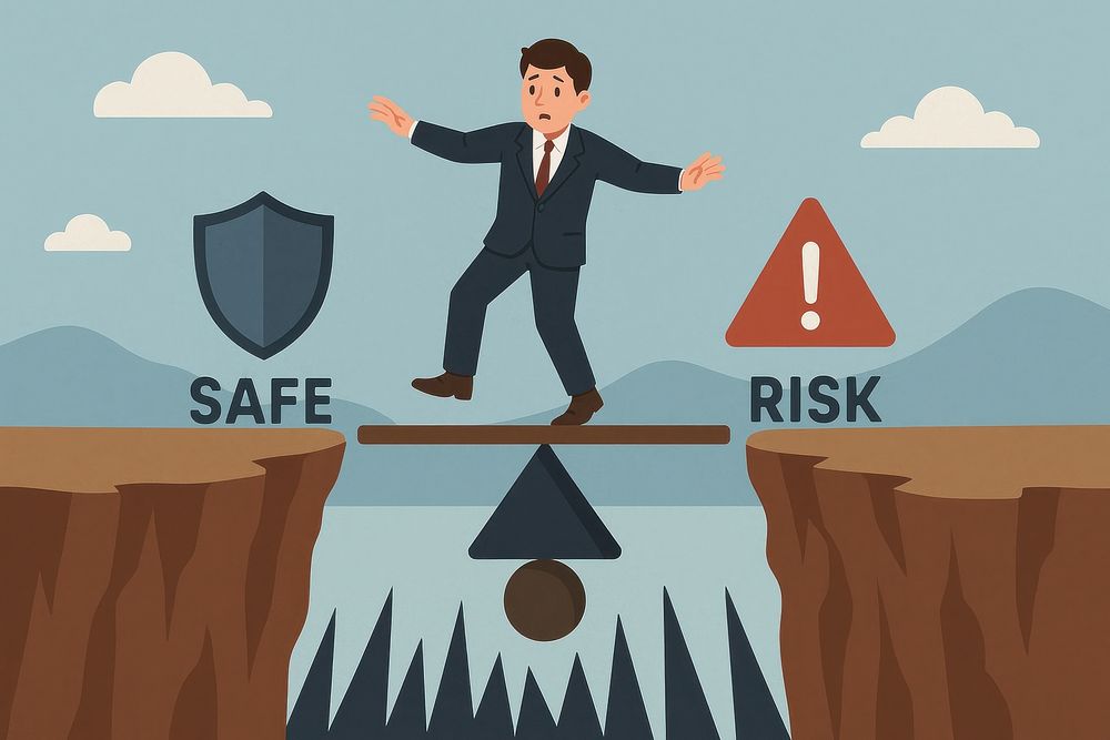 Balancing risk and safety illustration | Free Photo Illustration - rawpixel