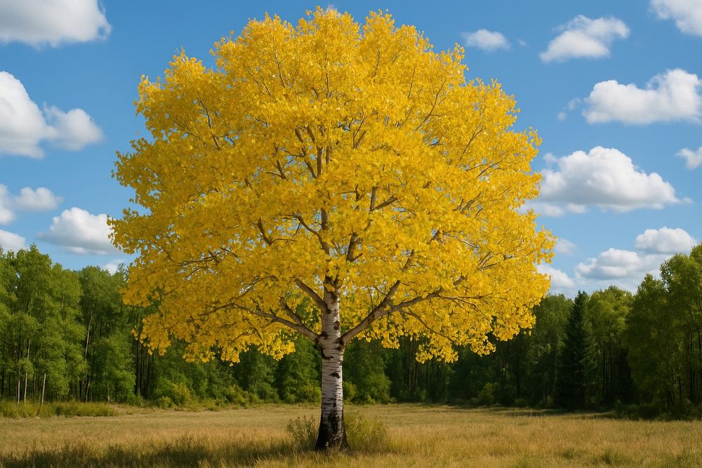 Vibrant yellow tree landscape | Free Photo - rawpixel
