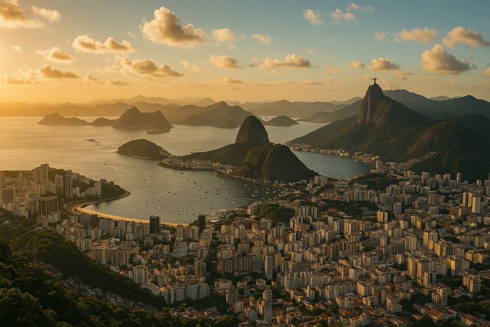 Sunset over Rio's iconic landscape | Free Photo - rawpixel
