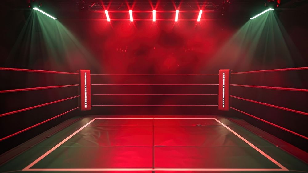 Boxing ring spotlight red architecture | Free Photo - rawpixel