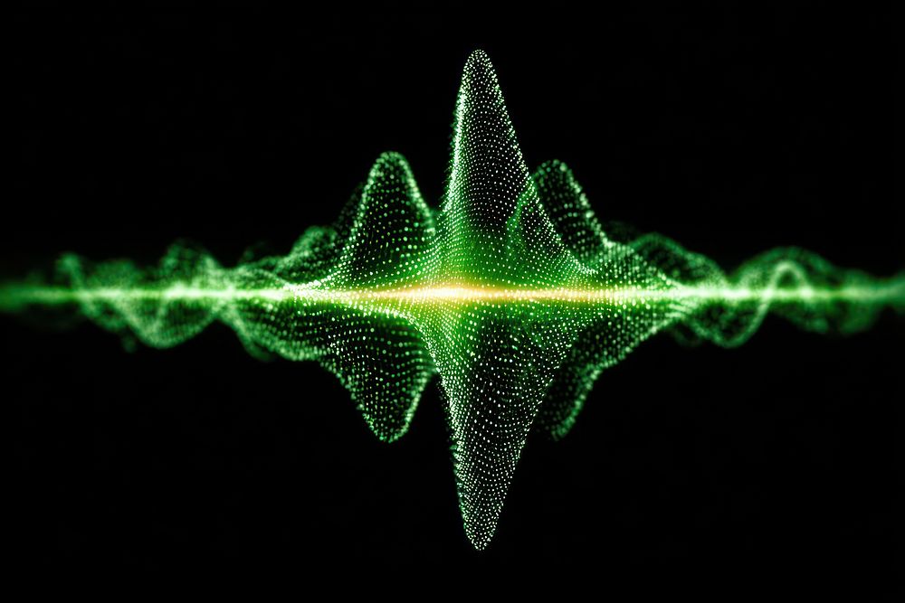 Particle wave array green waveform | Free Photo - rawpixel