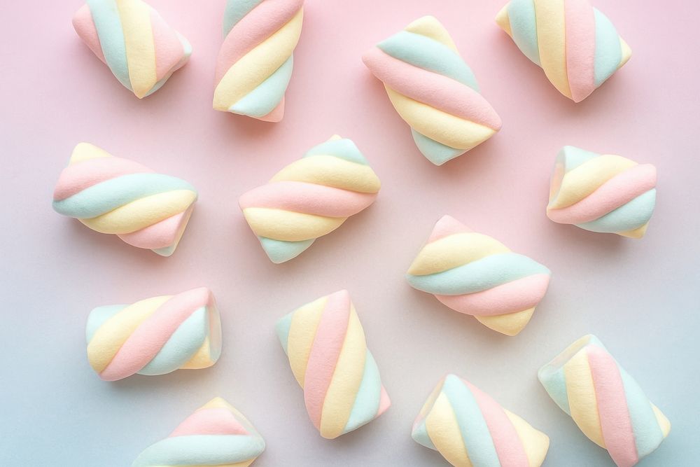 Colorful marshmallows on pastel background | Free Photo - rawpixel