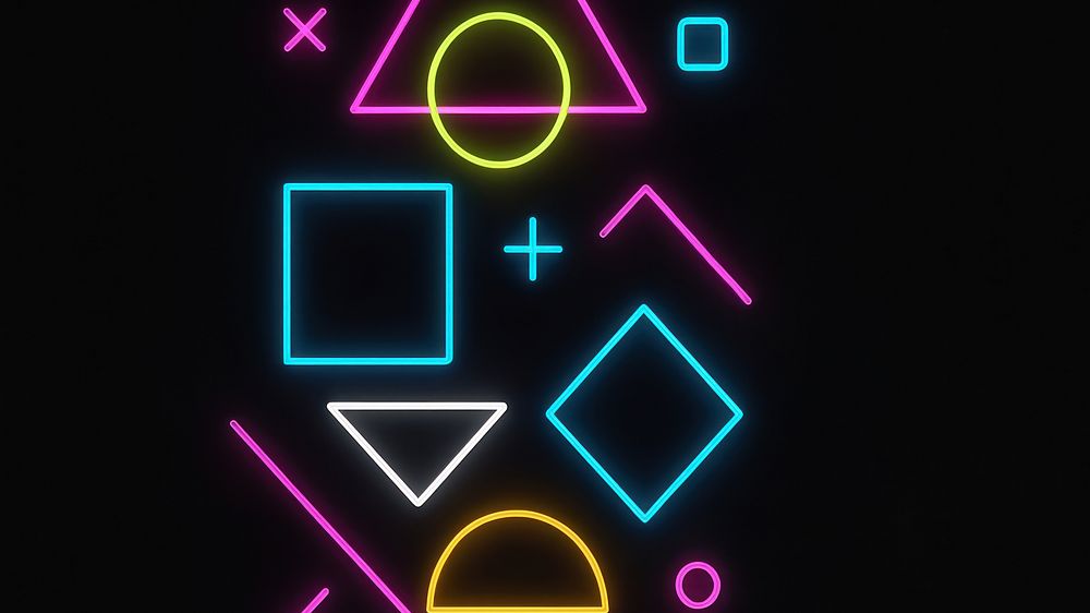 Vibrant neon geometric shapes illustration | Free Photo Illustration ...