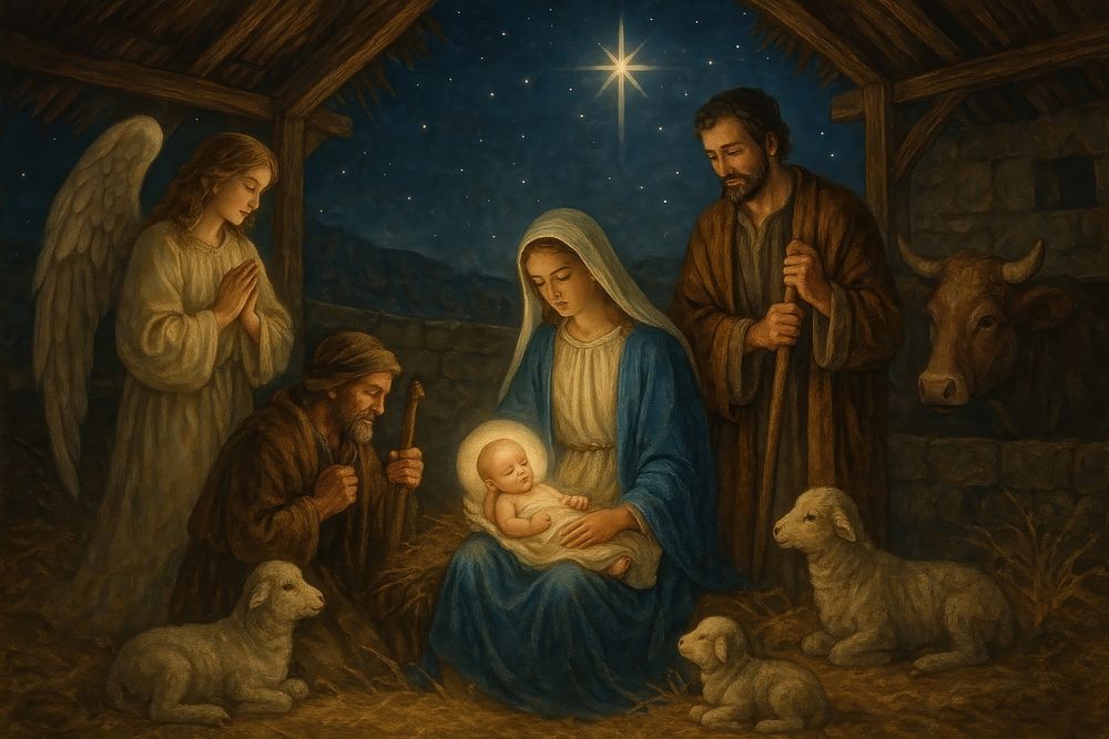 Nativity scene with holy family | Free Photo Illustration - rawpixel