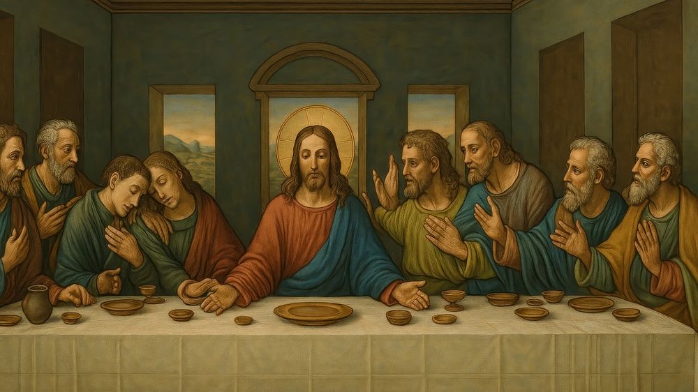 Iconic religious last supper scene | Free Photo Illustration - rawpixel