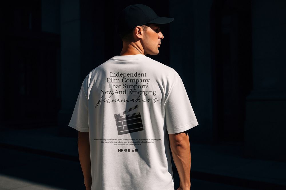 T-shirt mockup cinematic theme psd | Free PSD Mockup - rawpixel