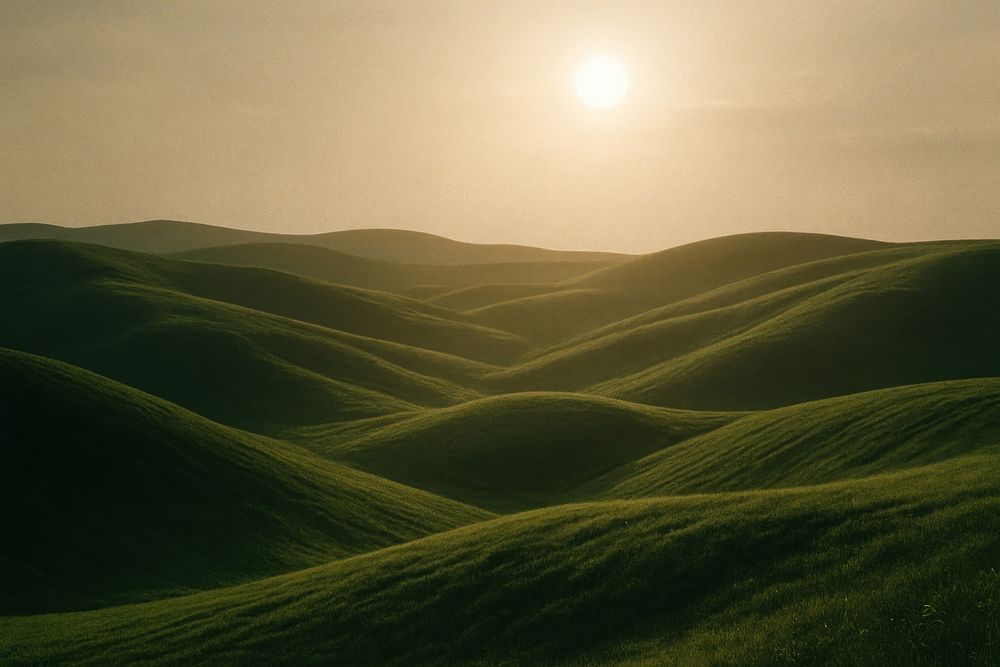 Serene rolling hills at sunset | Free Photo - rawpixel