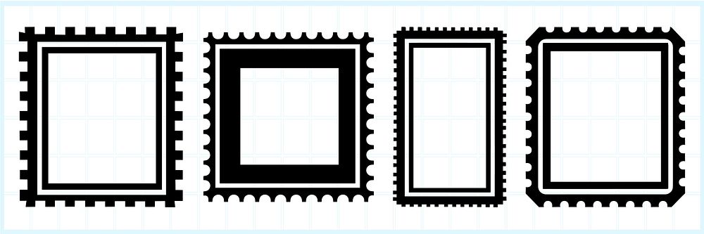 Four black postage stamp frames, | Premium Vector - rawpixel