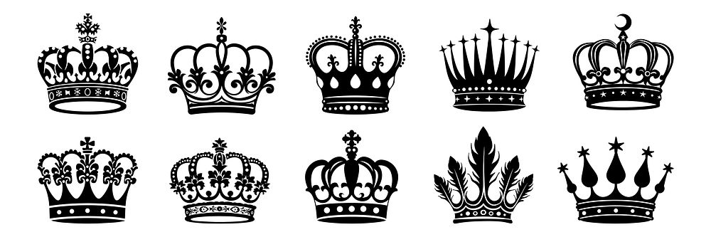 Elegant royal crown collection isolated | Free Vector - rawpixel