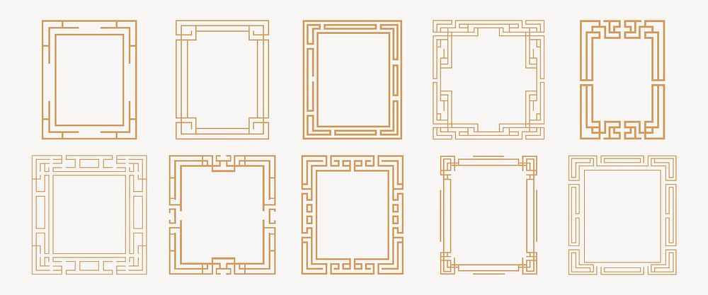Elegant geometric gold frame designs | Free Vector - rawpixel