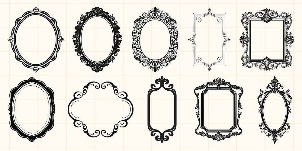 Elegant vintage frame designs, isolated | Free Vector - rawpixel