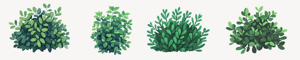 Lush green illustrated bush varieties, | Premium Vector - rawpixel