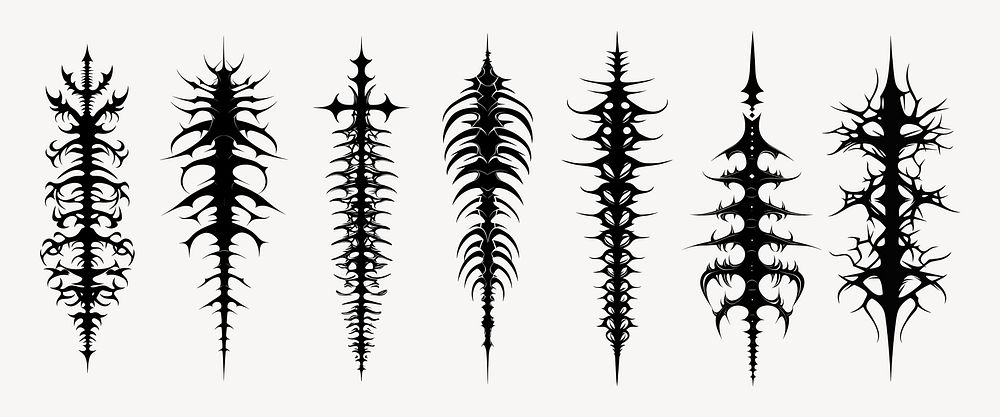 Abstract symmetrical tribal designs, isolated | Premium Vector - rawpixel