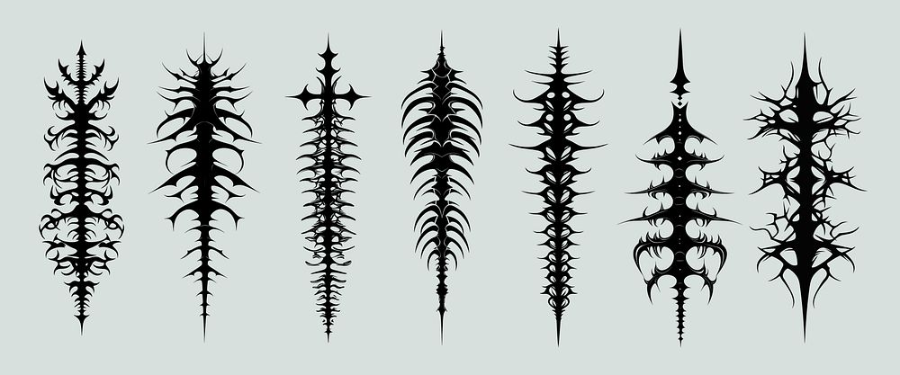 Intricate symmetrical tribal designs, isolated | Premium Vector - rawpixel