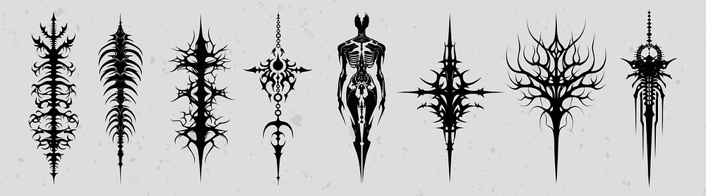 Intricate symmetrical tribal designs, isolated | Premium Vector - rawpixel