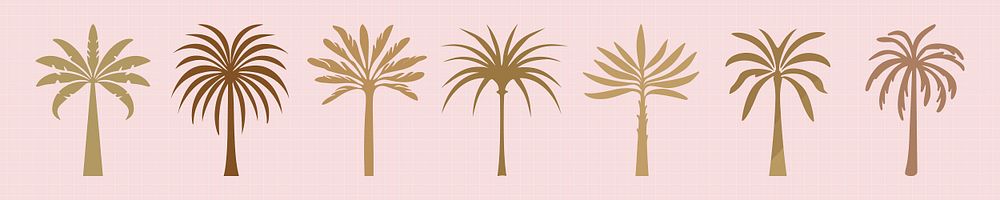 Stylized palm tree silhouettes, isolated | Premium Vector - rawpixel
