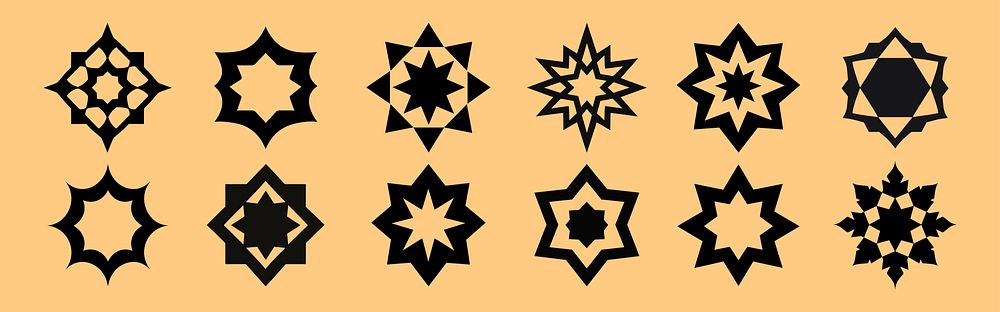 Geometric star pattern collection, isolated | Premium Vector - rawpixel