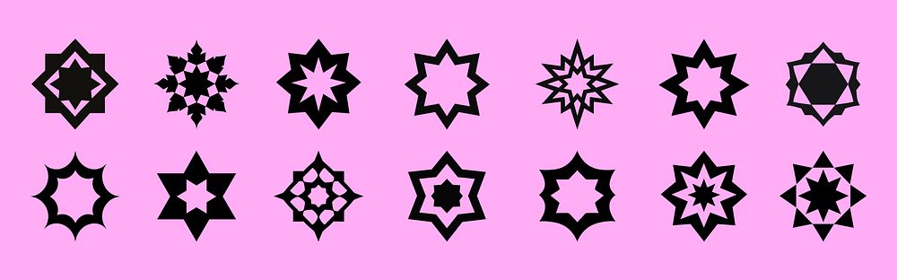 Geometric star pattern collection, isolated | Premium Vector - rawpixel